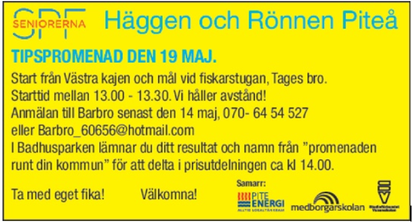 SPF Seniorerna - Tipspromenad